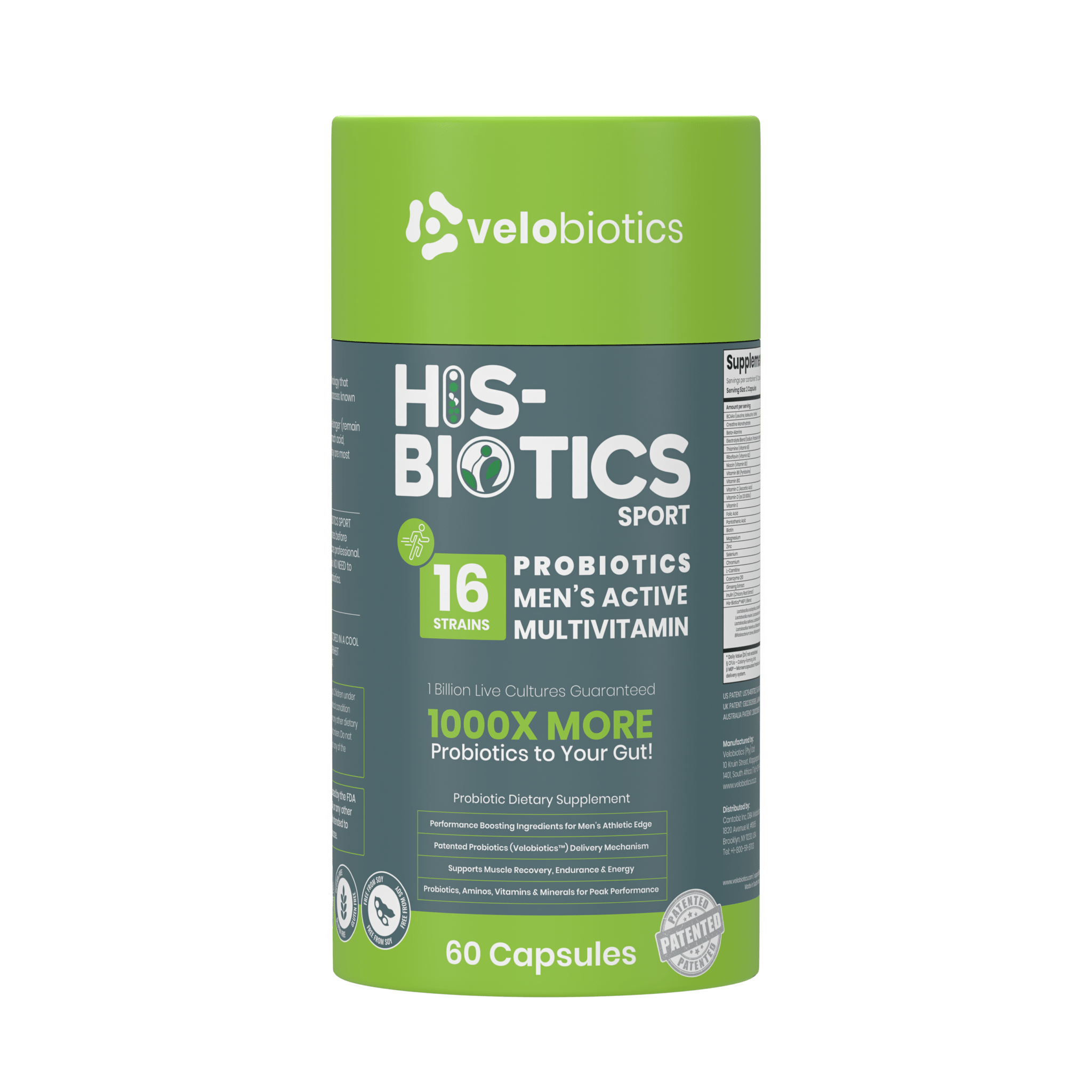 His-Biotics Probiotics SPORT Multivitamin Capsules for Active Men ...
